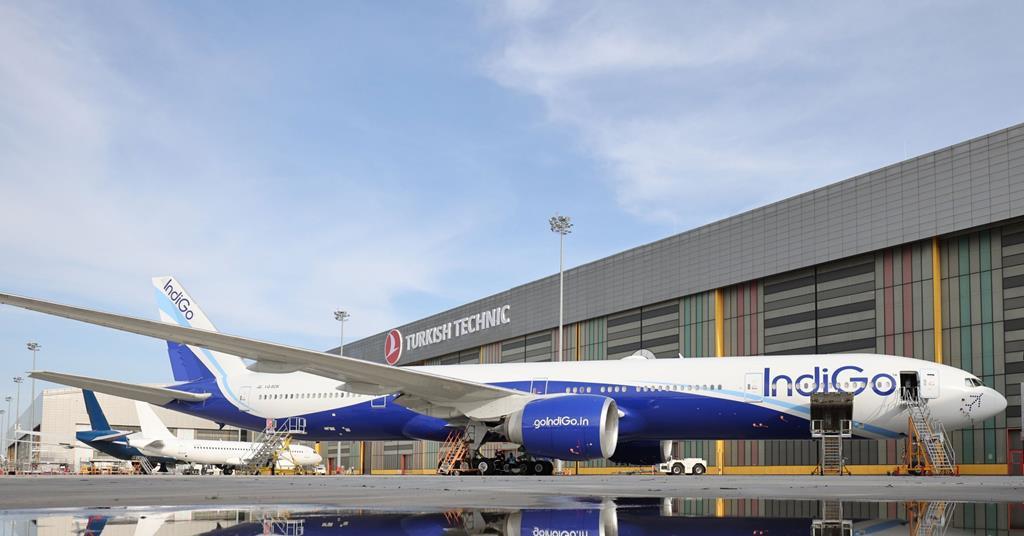 Turkish Technic rolls out first Boeing 777 in IndiGo colours | News ...