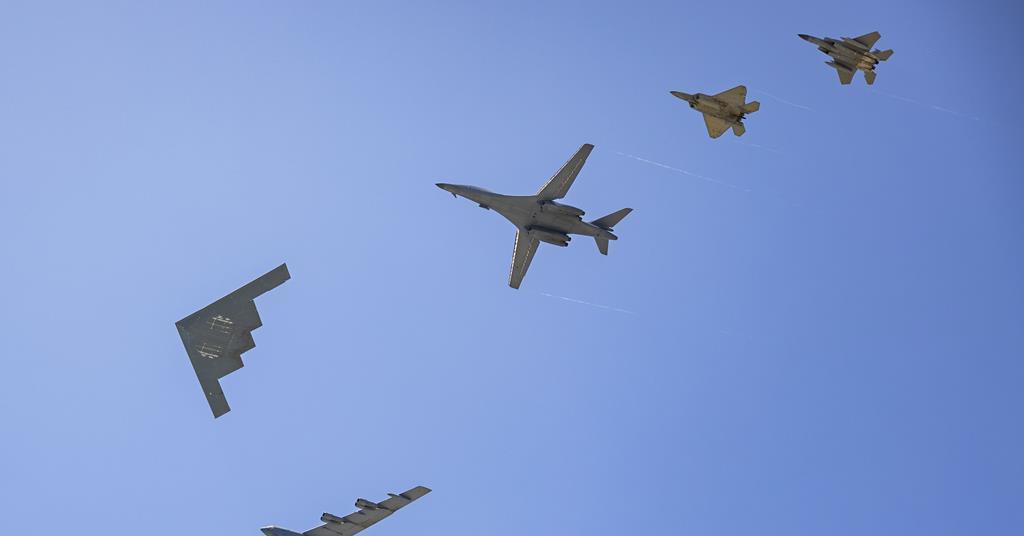 US Air Force conducts first-ever tri-bomber formation flight with ...