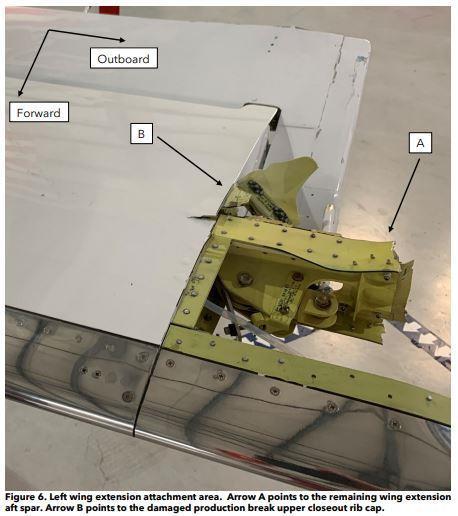 NTSB photographs show damage to Citation 525B’s wing following 2023 ...
