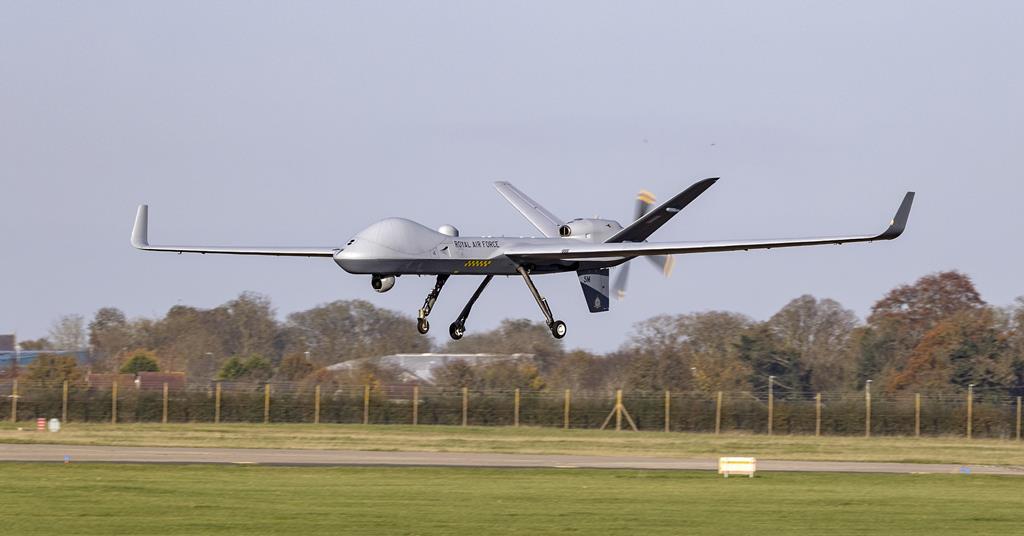 RAF’s lead Protector makes debut flight from Waddington home | News ...