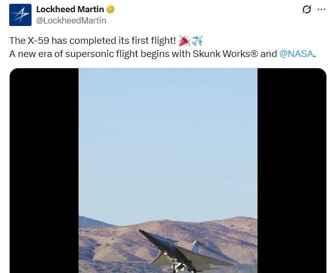 NASA X-59 supersonic aircraft first flight Lockheed Martin quiet boom ...