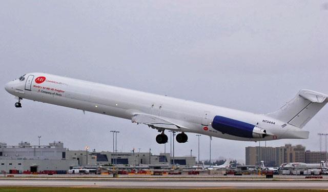 Converted MD-80 lifts off on maiden flight | News | Flight Global