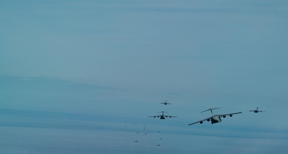 USAF completes largest-ever C-17 launch with rapid deployment of 24 ...