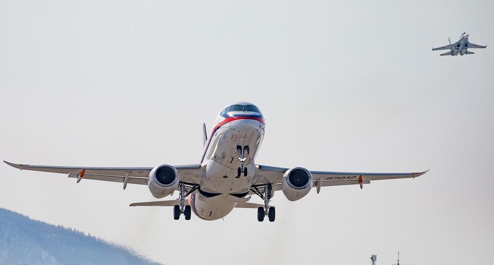 Modified Superjet 100 conducts maiden flight with Russian-built PD-8 ...