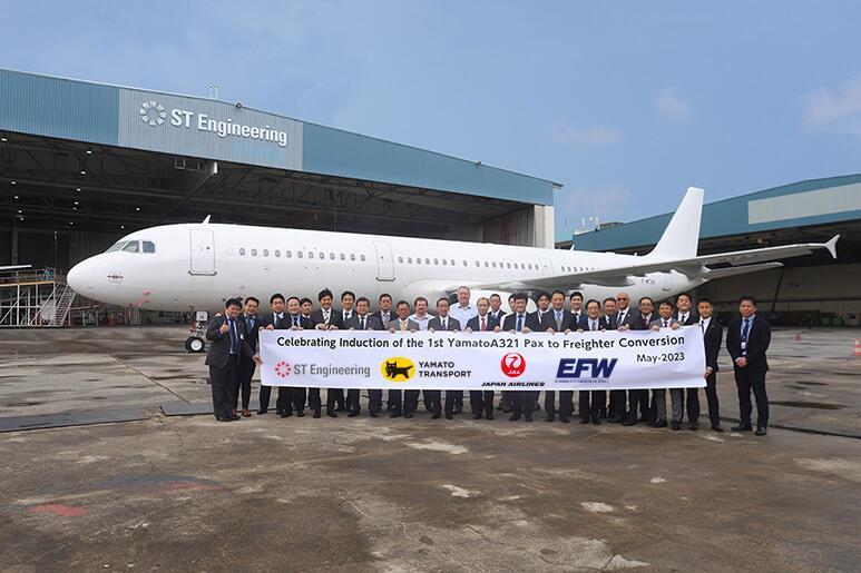 JAL’s first A321P2F undergoing conversion work in Singapore | News ...