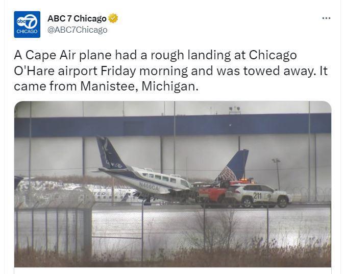 Cape Air Cessna suffers nose-gear collapse in Chicago | News | Flight ...