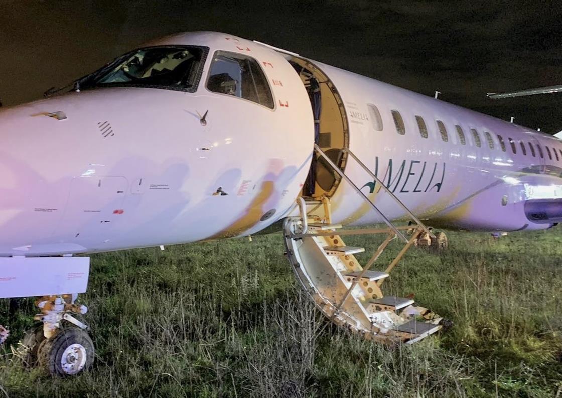 Amelia ERJ-145 aquaplaned and overran after unstable high-speed ...