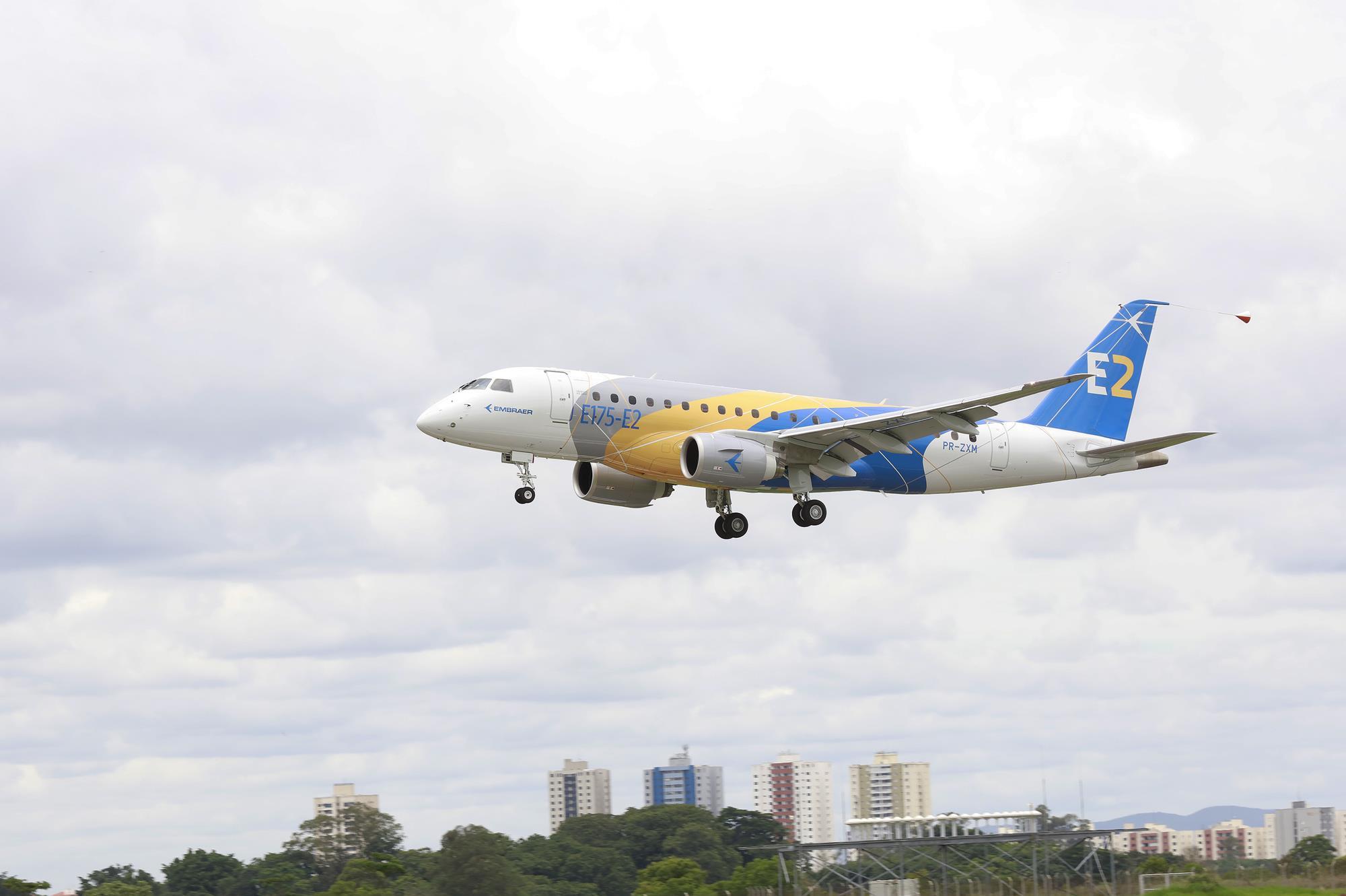 Embraer’s first E175-E2 takes to the skies in Sao Jose dos Campos ...
