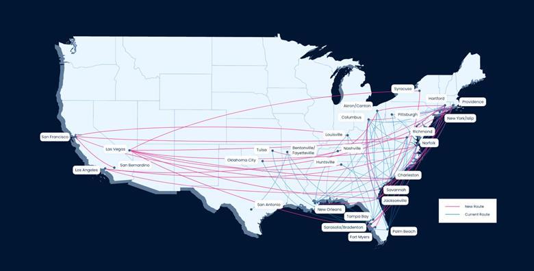 Breeze adds first transcontinental routes as part of major expansion ...